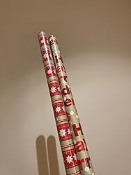 Amazon.com: Hallmark Reversible Christmas Wrapping Paper (3 Rolls: 120 ...