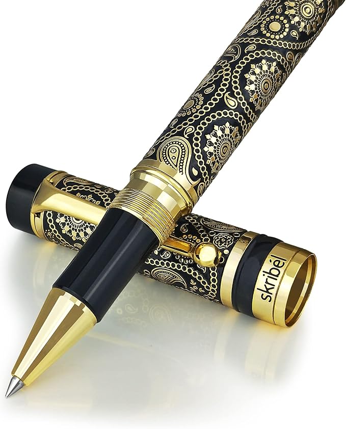 skribél Liquid Ink Rollerball Pen | Gold and Black Ink Pen | Expert ...