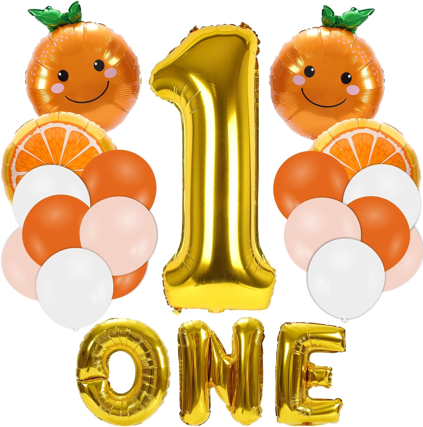 Amazon.com: Whaline 30Pcs Orange Little Cutie 1st Birthday Decor ...
