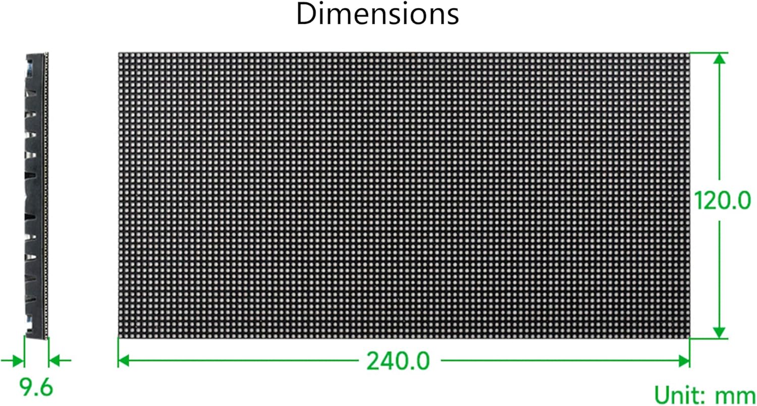 Panel flexible de matriz LED RGB a todo color de 96 x 48 píxeles, paso ...
