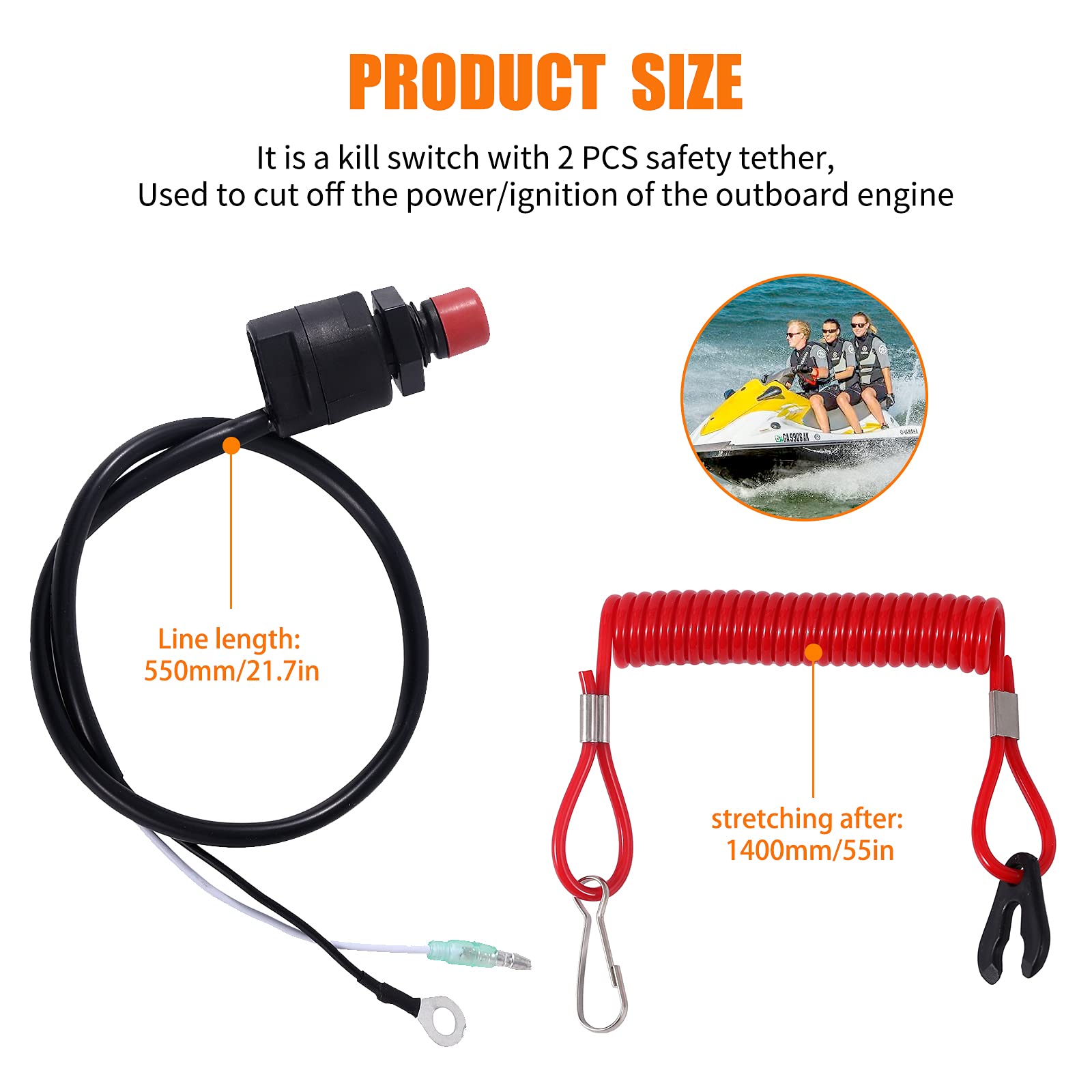 Snapklik.com : Stylemafia Universal Boat Outboard Lanyard Engine Motor ...
