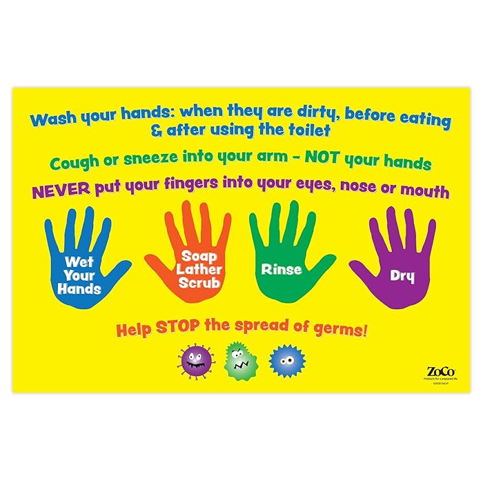 Buy Wash Hands Poster - Hygiene Posters for Kids - Childrens Health ...