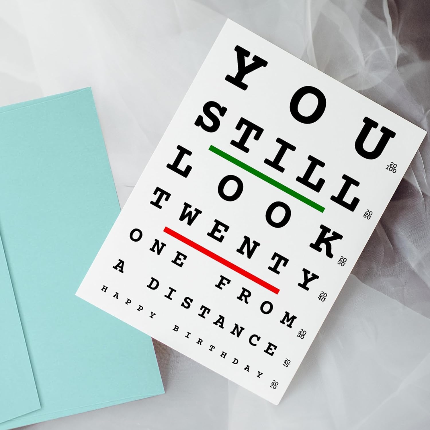 Amazon.com: Funny Happy Birthday Card Funny Eye Chart Birthday Card for ...
