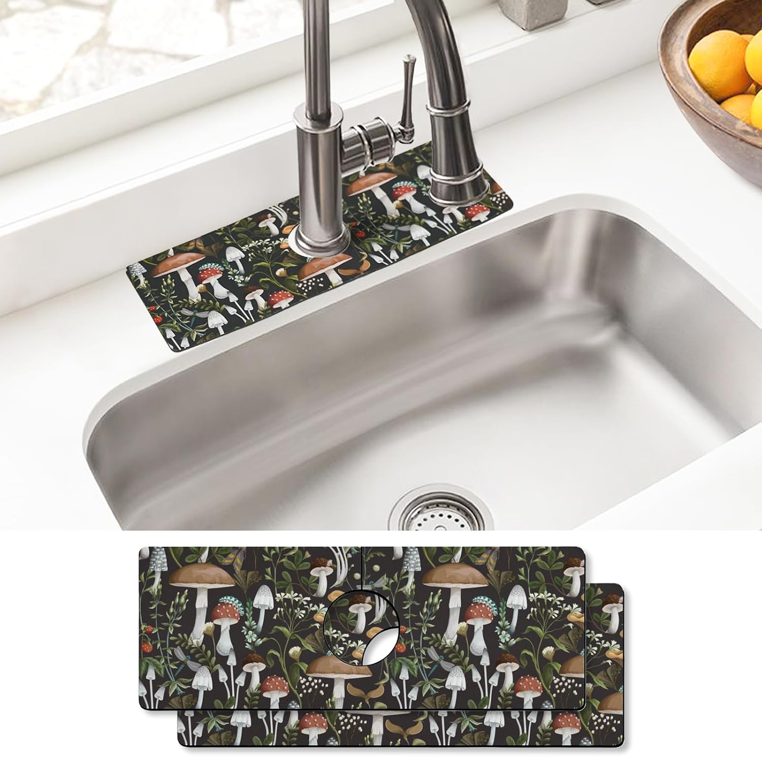 Amazon.com: Sink Faucet Absorbing Mat, 2 Pack Drying Mat Around Faucet ...
