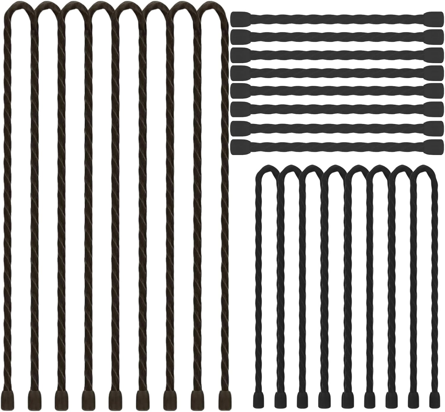 Amazon.com: Generic 24PCS Black Silicone Cable Ties- Reusable Rubber ...