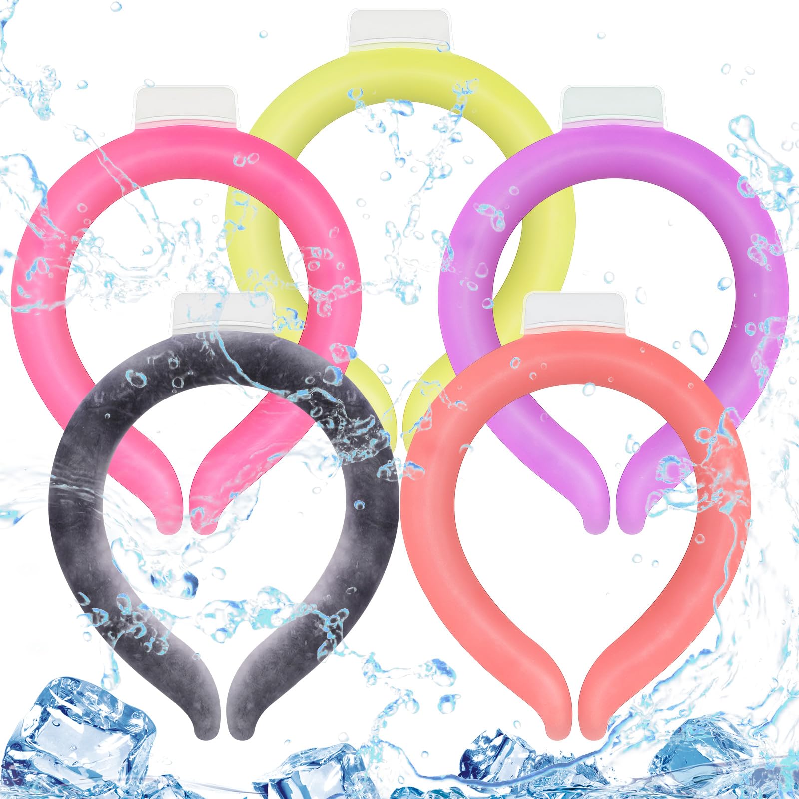 Amazon.com: Preboun 5 Pcs Neck Cooling Tube Ice Cooling Ring Reusable ...