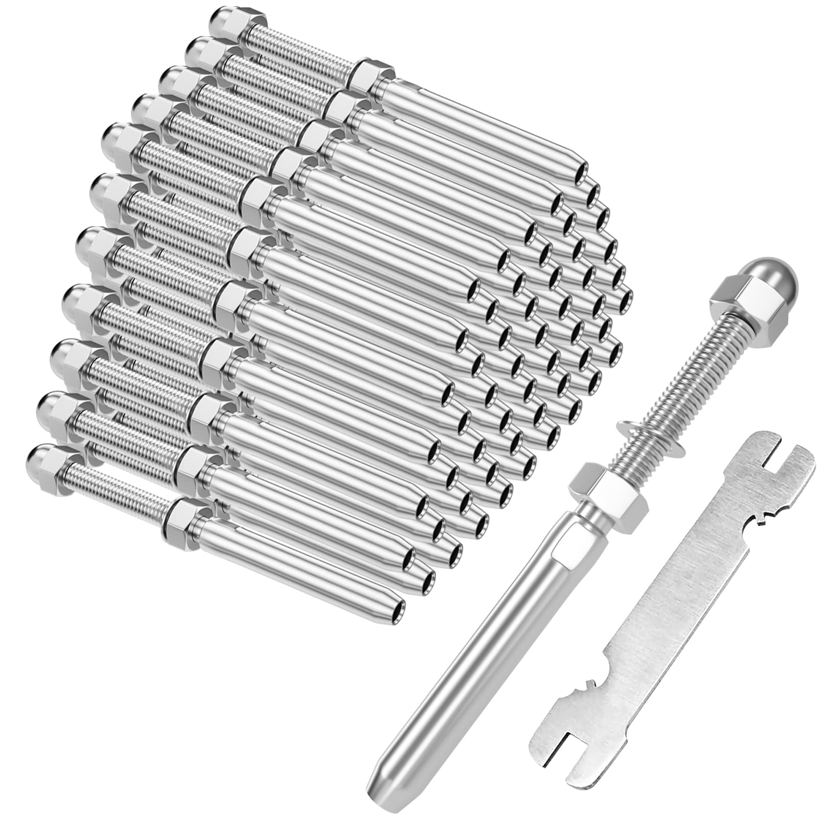 Buy BLIKA 50 Pack Cable Railing Swage Threaded Stud Tension End Fitting ...