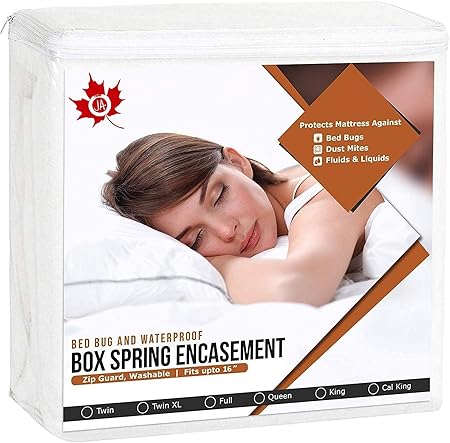 J. Adler Premium Box Spring Encasement Protector | Bed Bug, Dust Mite ...