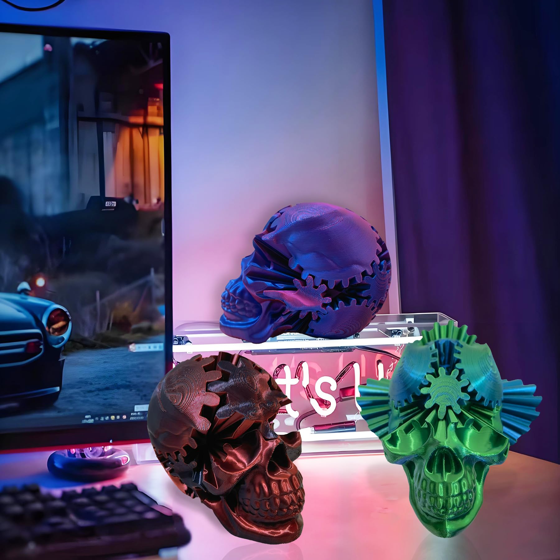Snapklik.com : Gear Skull Ball, Gearhead Sphere, 3D Printed Gear ...