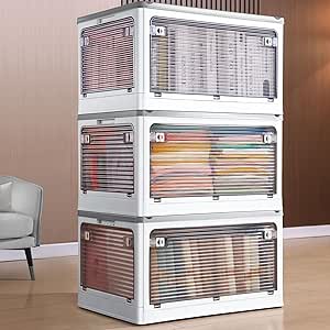 Amazon.com - 3 Tier Collapsible Storage Bins with Lids,120QT/31.8GAL ...