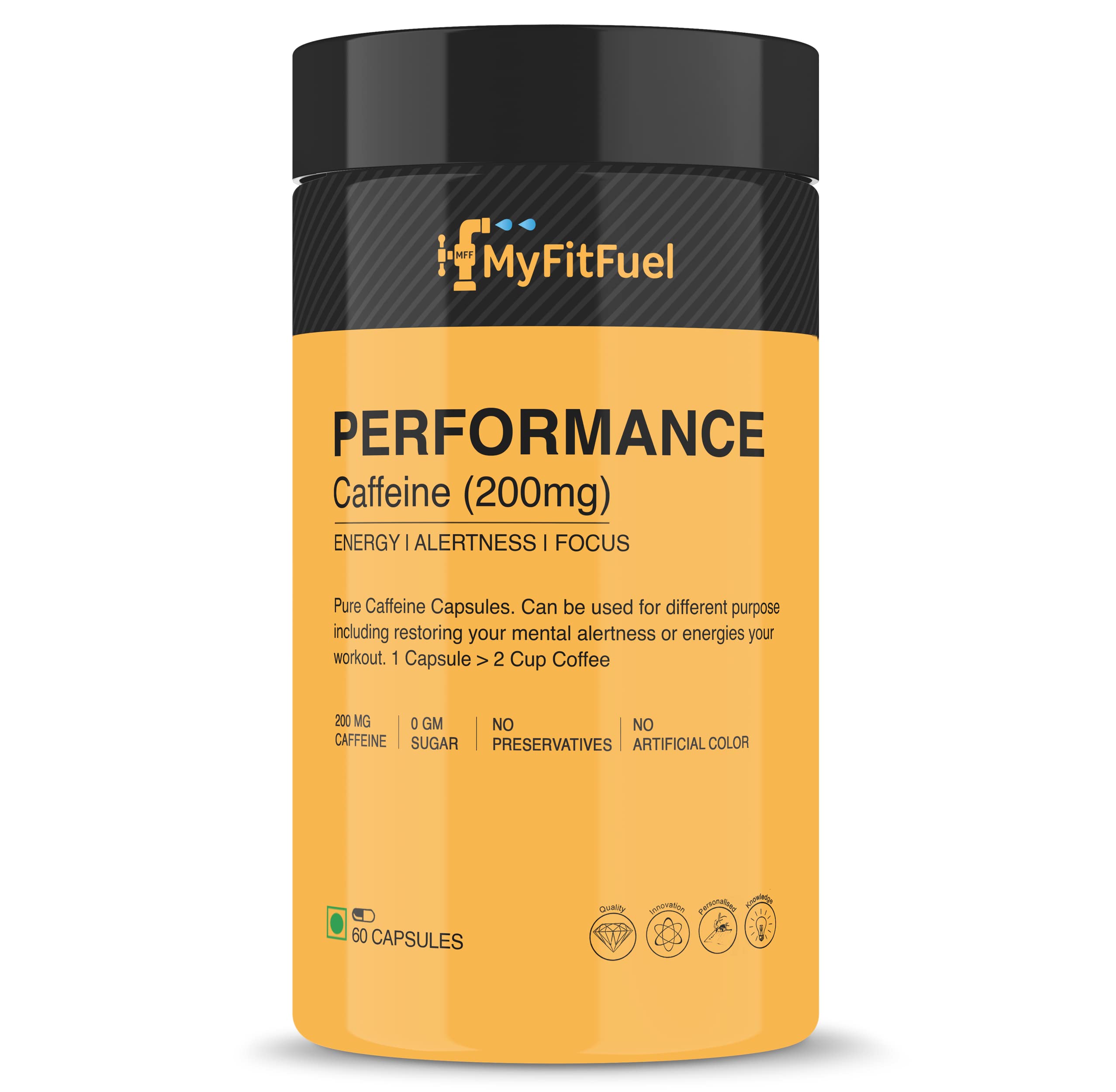 MyFitFuel Performance Caffeine, (200mg), 30 Capsules : Amazon.in ...
