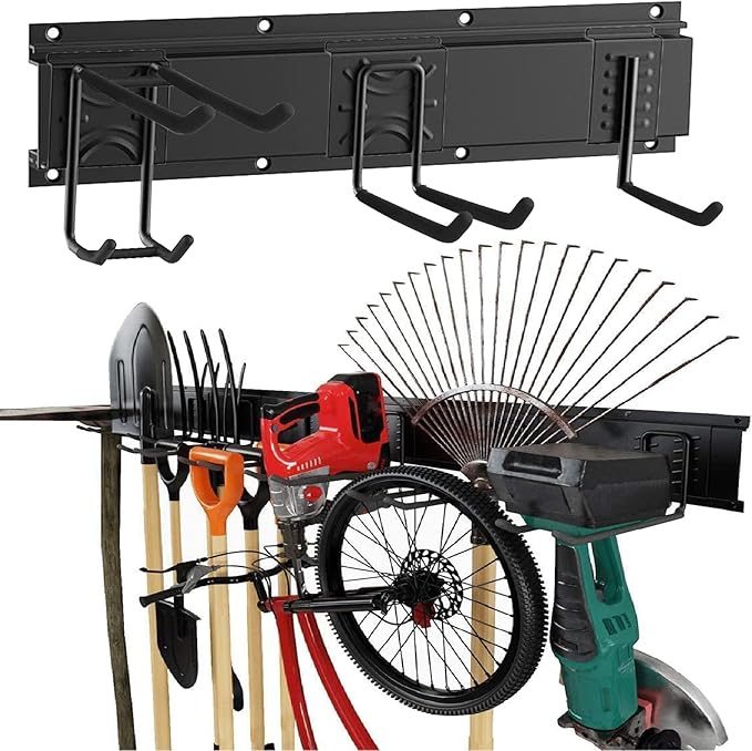 BLAT Tool Storage Rack, Garage Wall Mount, Max 325 lbs, Garden, Yard ...
