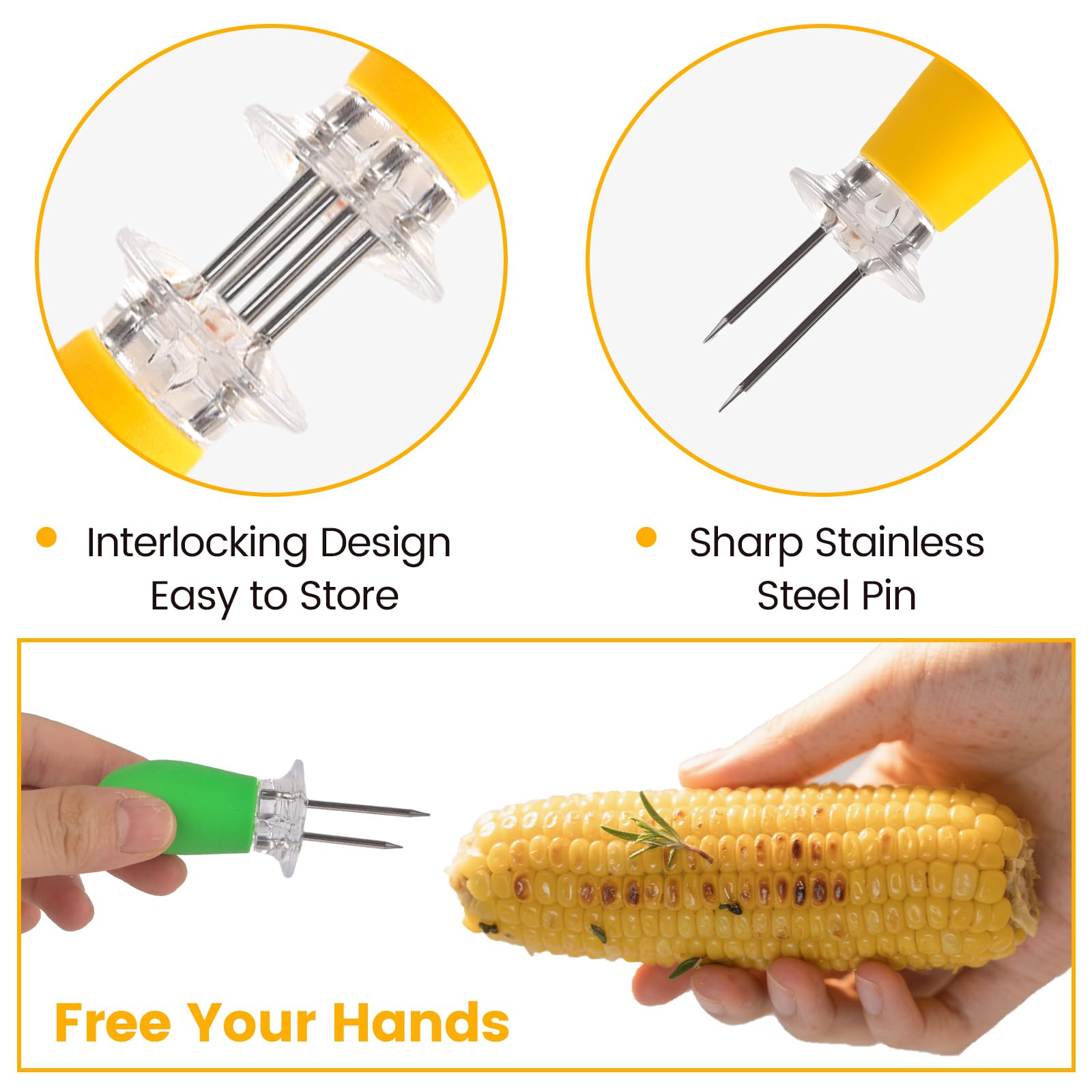 Snapklik.com : 14PCS Corn Cob Holders, Corn On The Cob Skewers ...