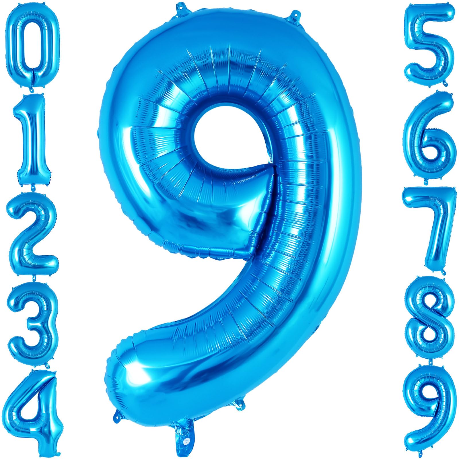Amazon.com: Blue Number 9 Balloon 40 Inch, Big Large Foil Helium Number ...