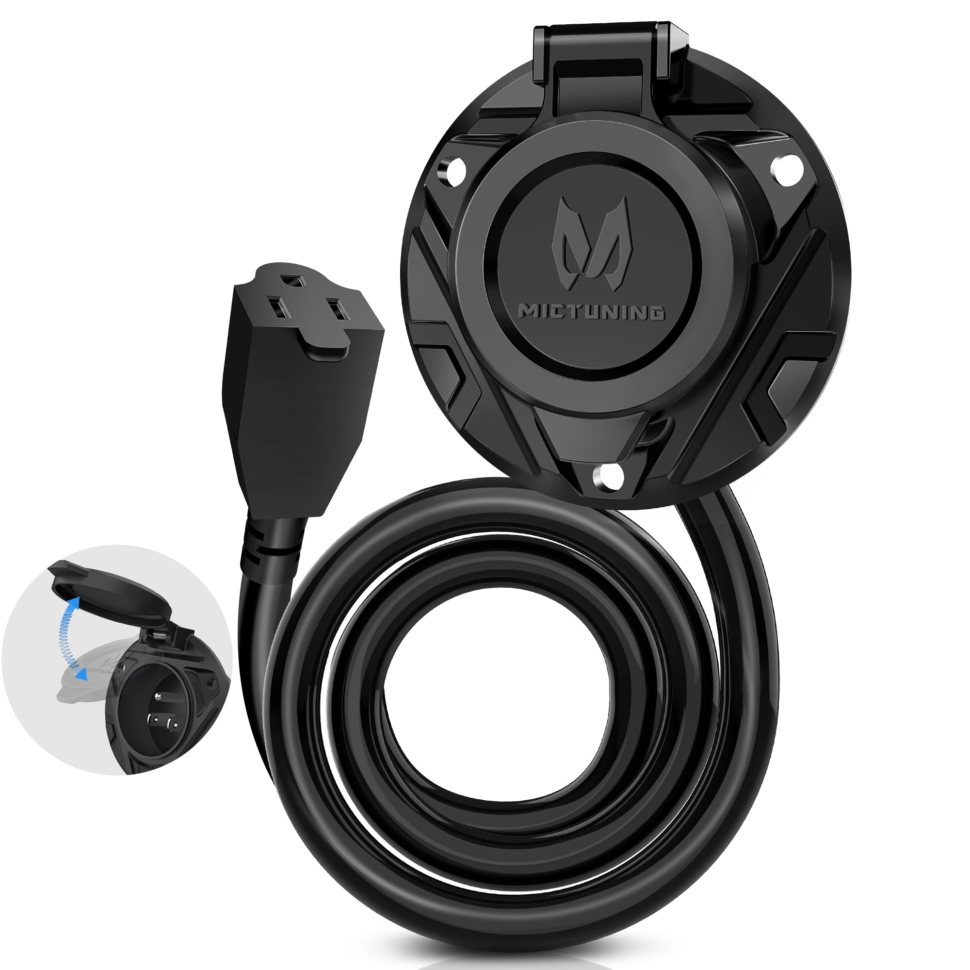 Amazon.com: MICTUNING 10A-15A AC Port Plug, 125V Power Inlet Socket ...