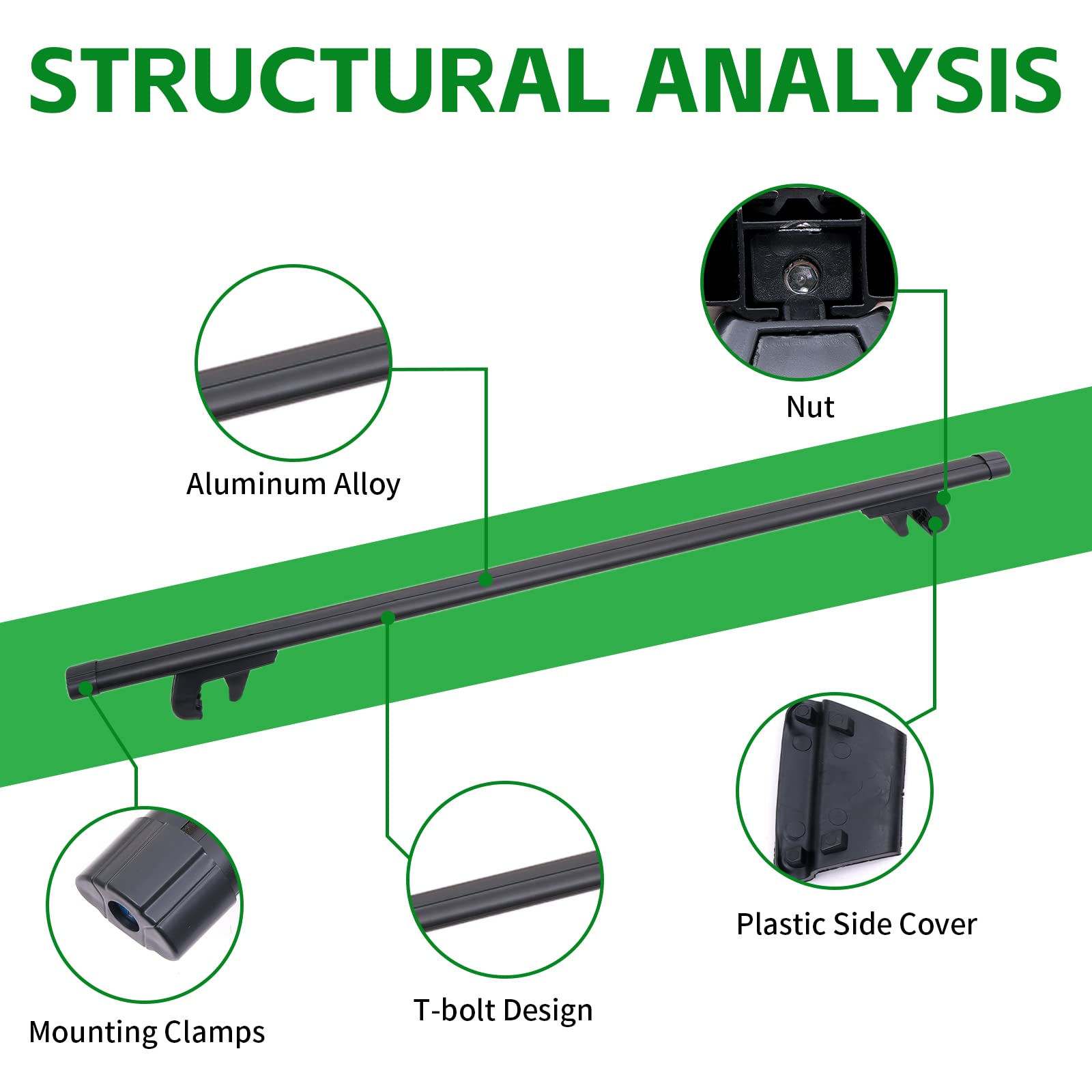 Snapklik.com : JUST-V 48" Universal Roof Rack Cross Bars Adjustable ...
