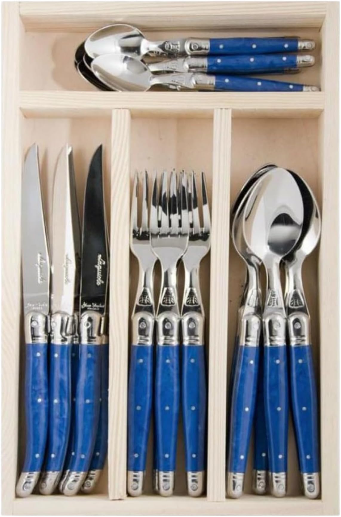 Amazon.com | Jean Dubost Laguiole 24-Piece Everyday Flatware Set ...