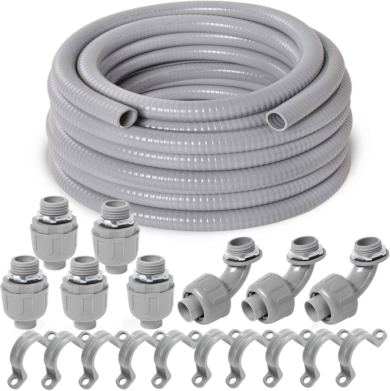 (3/4" Dia * 50 Feet) Yariwiz Flexible Electrical Conduit Liquid Tight ...