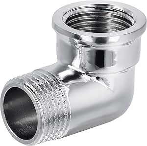 1/2" BSP Male x Female Chrome Elbow, Thread Pipe Connection, Screwed ...