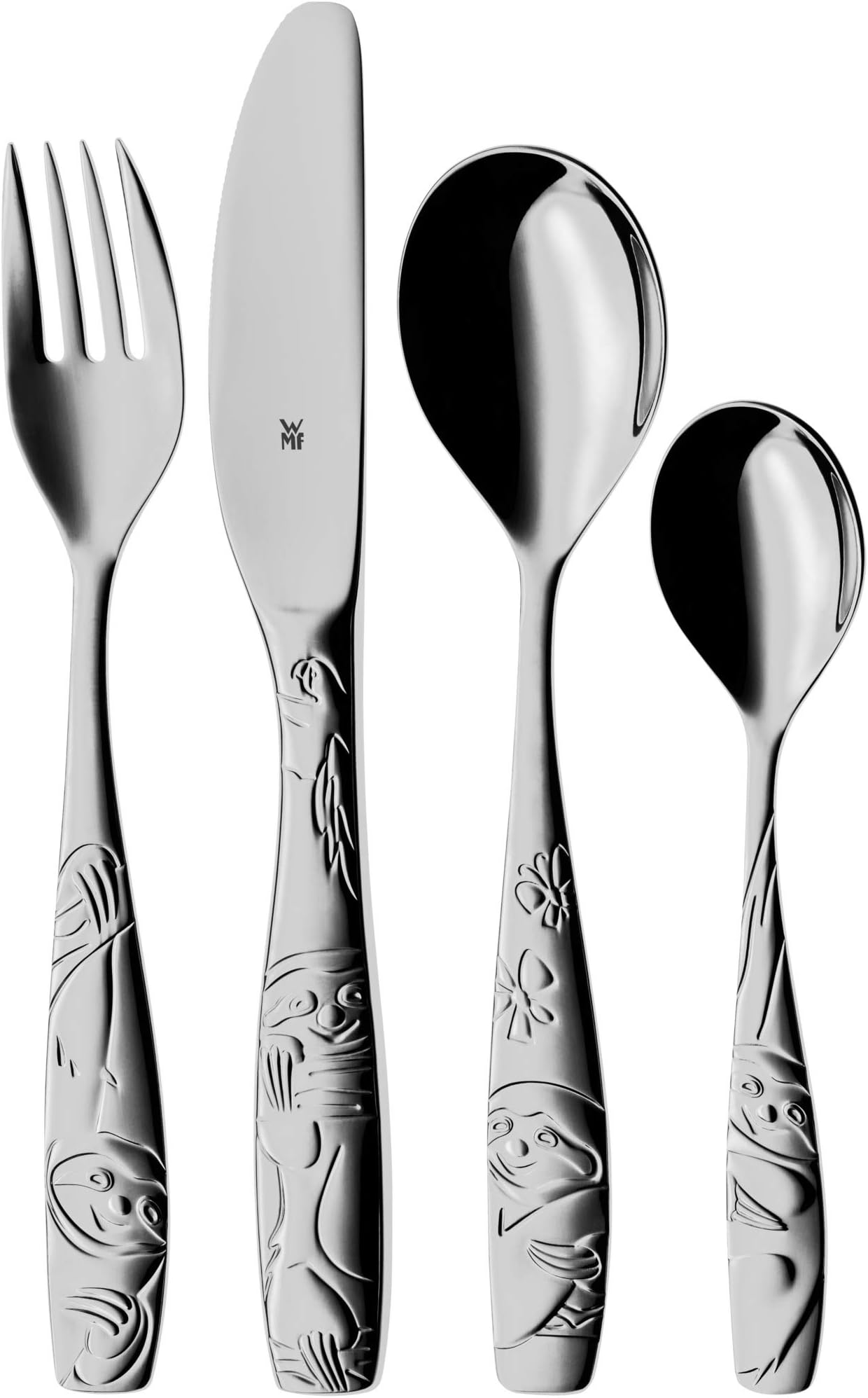 WMF Tiere Kinderbesteck Set Set 4-teilig, Kinderbesteck Edelstahl ...