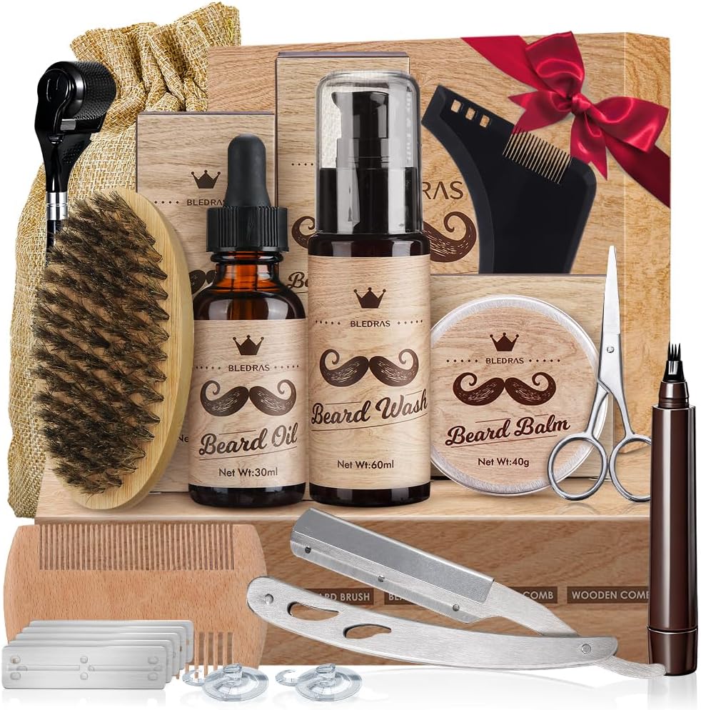 Bledras 13 in 1 Barba Cura Set, Cura Della Barba Professionale per Uomo ...