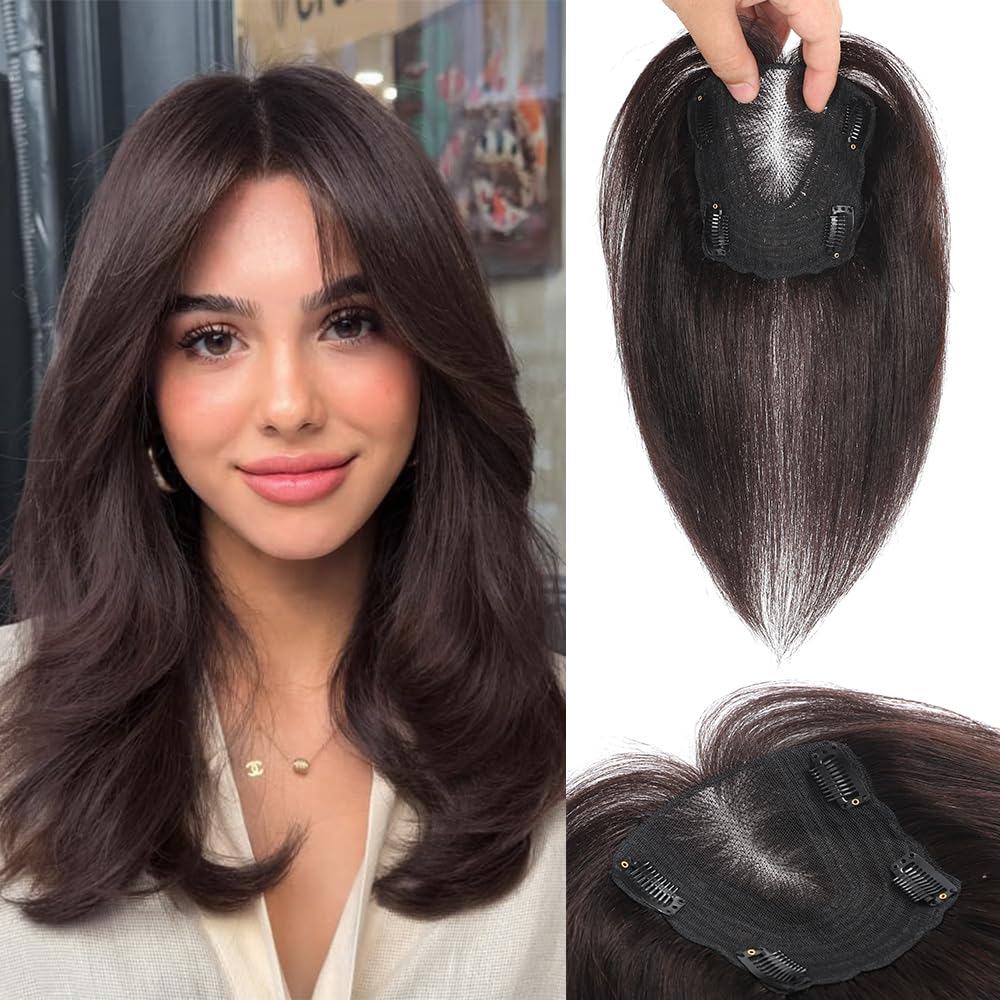 Amazon.com : HVVZOY Hair Toppers for Women Real Human Hair, 360° 3D Real Human Hair Toppers for ...