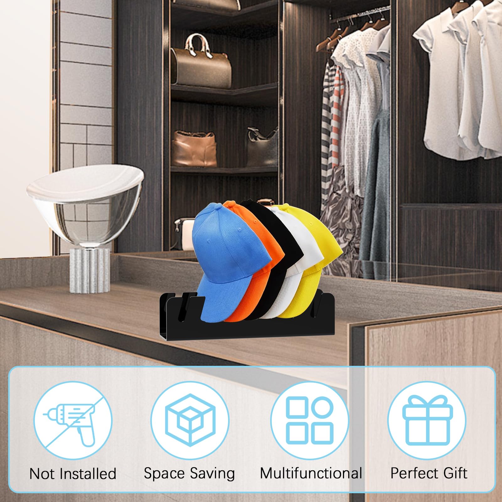 Snapklik.com : 4 Pack Hat Storage Organizer For Baseball Caps - Acrylic ...