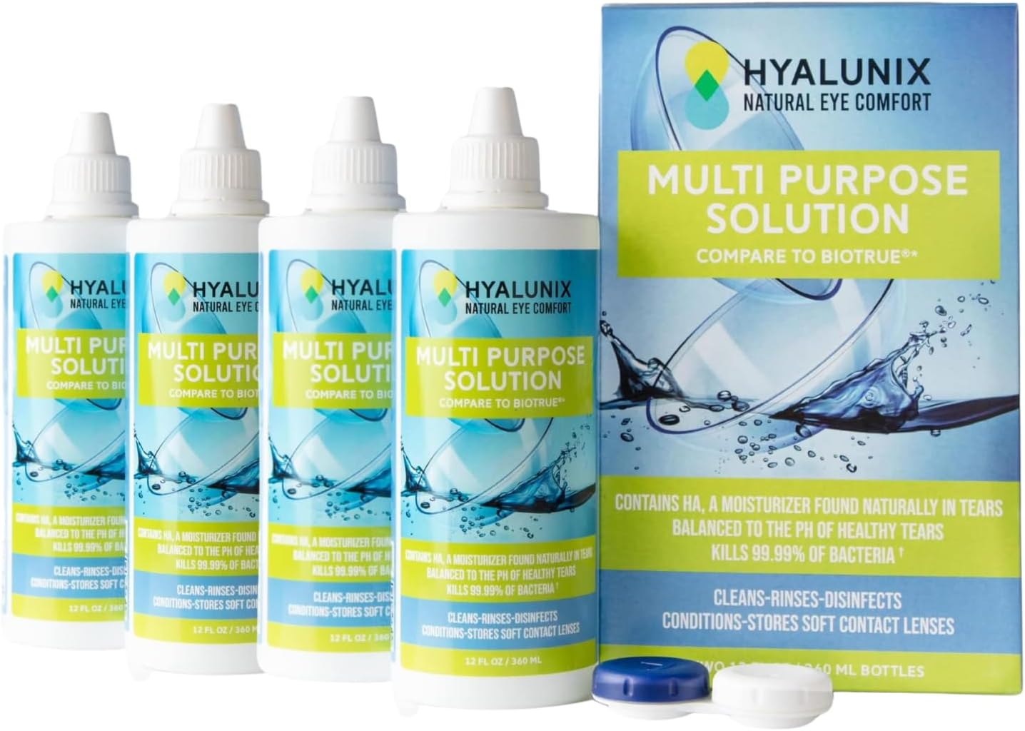 Amazon.com: Hyalunix (4 Pack) 12 Fl Oz | (HA) | Multipurpose Contact ...