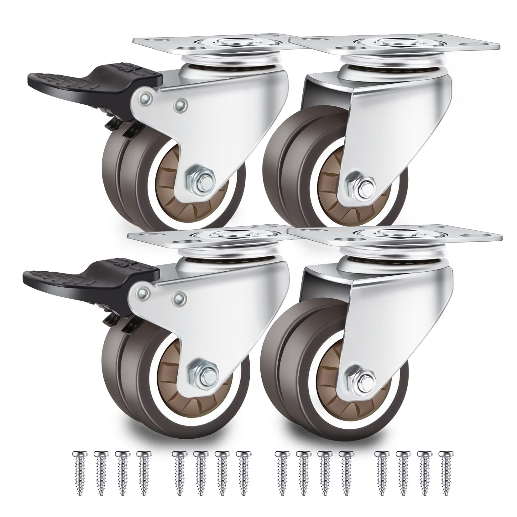 Snapklik.com : Nefish 2 Inch Swivel Rubber Caster Wheels For Furniture ...