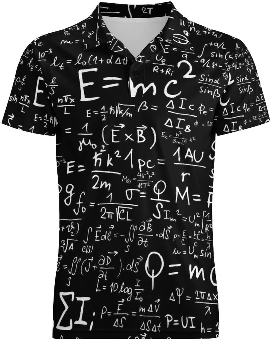 Math Formulas Science Men’s Regular Polo-Shirt Short Sleeve Button Down ...