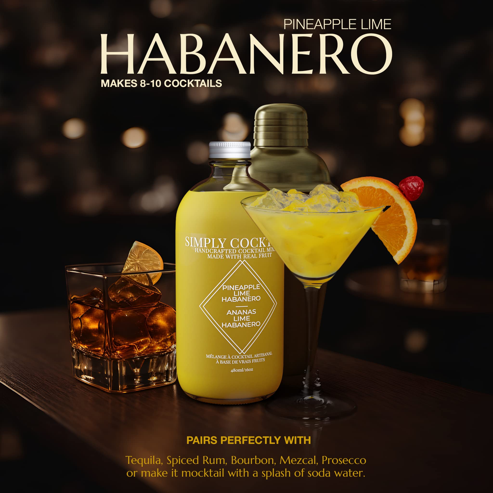 Snapklik.com : Simply Cocktails Pineapple Lime Habanero Cocktail Mixer Perfect For Craft ...