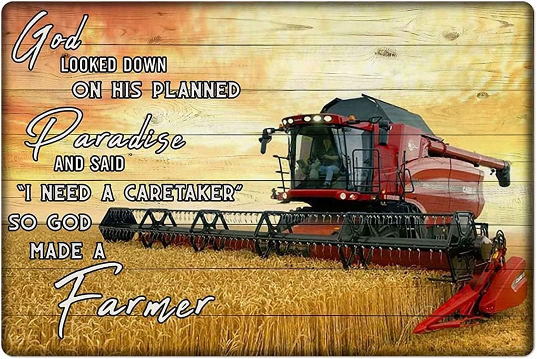 Amazon.com : Vintage Metal Sign Farm God Need A Caretaker So God Made A ...