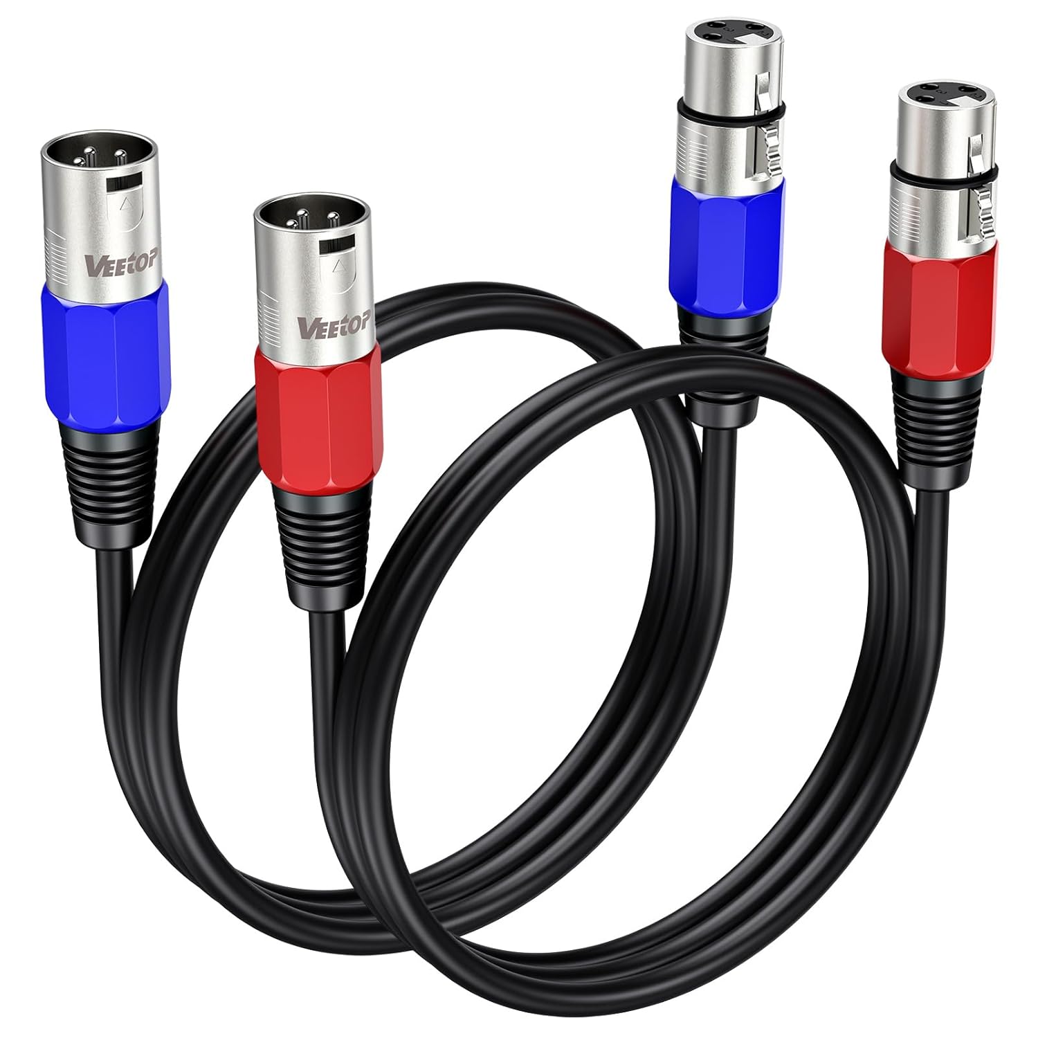 Veetop XLR to XLR Microphone Cable(3 Feet,2-Pack) XLR Male to Female ...