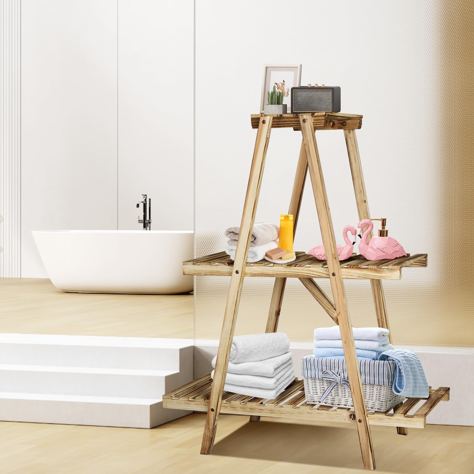 Snapklik.com : 3 Tier Ladder Shelf, Plant Shelf Ladder Shelves, Ladder ...