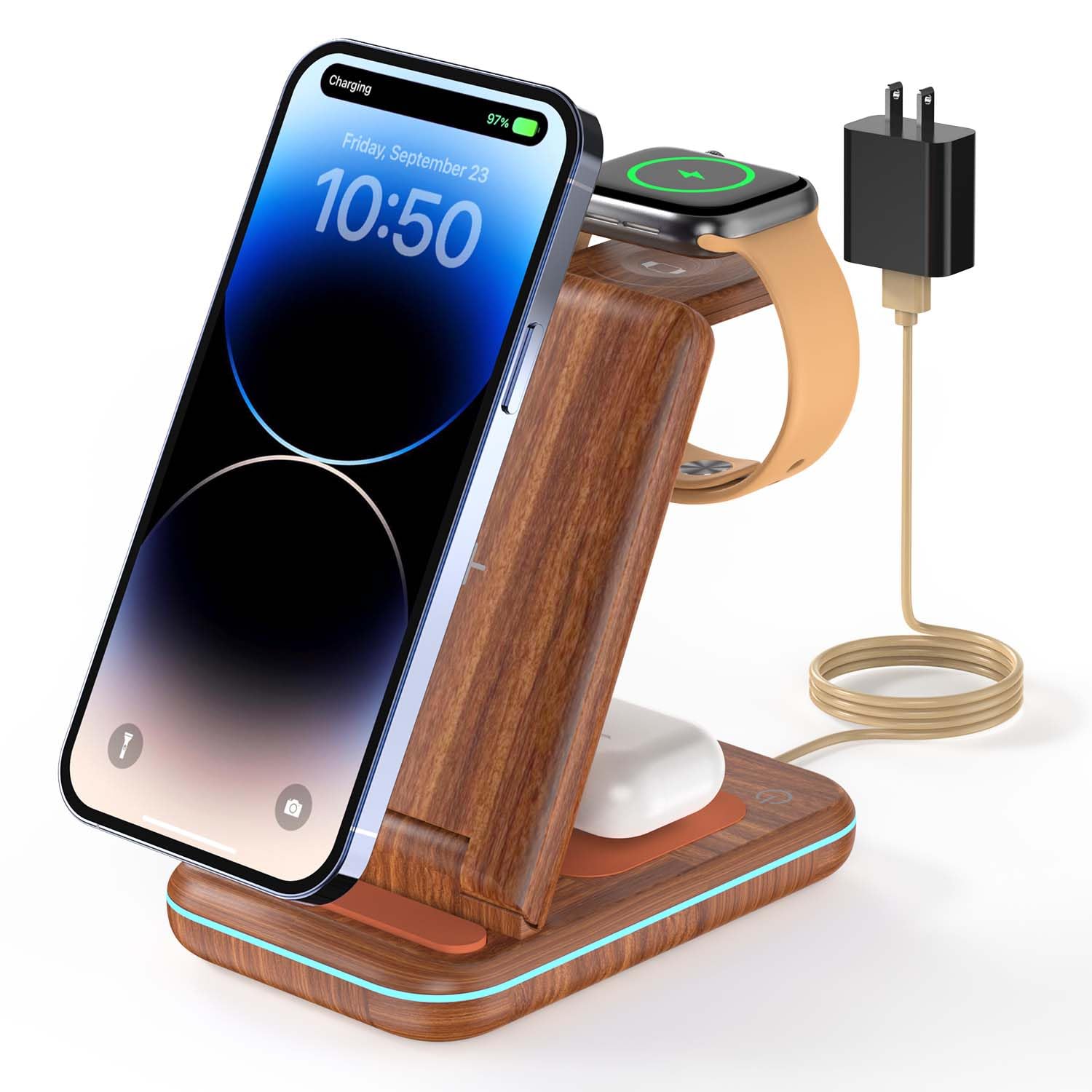 Amazon.com: Wireless Charging Station - GEEKERA 3 in 1 Foldable ...