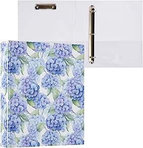 Amazon.com : Blue Hydrangea Pattern 3 Ring Binder 1.5 Inch D Ring ...