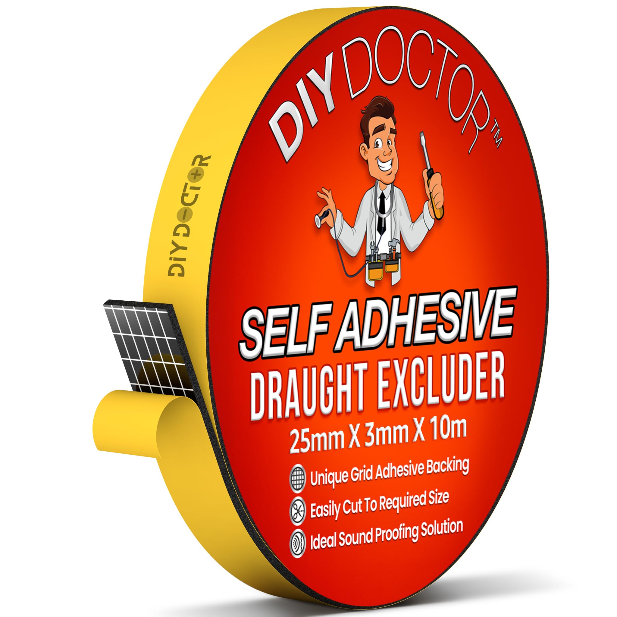 Diy Doctor Self Adhesive Draught Excluder Foam Tape 1x 10metres ...