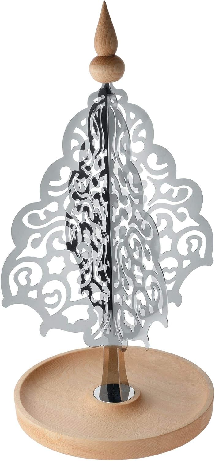 Alessi "Dressed For X-Mas Tabletop Christmas Tree in Stainless Steel ...