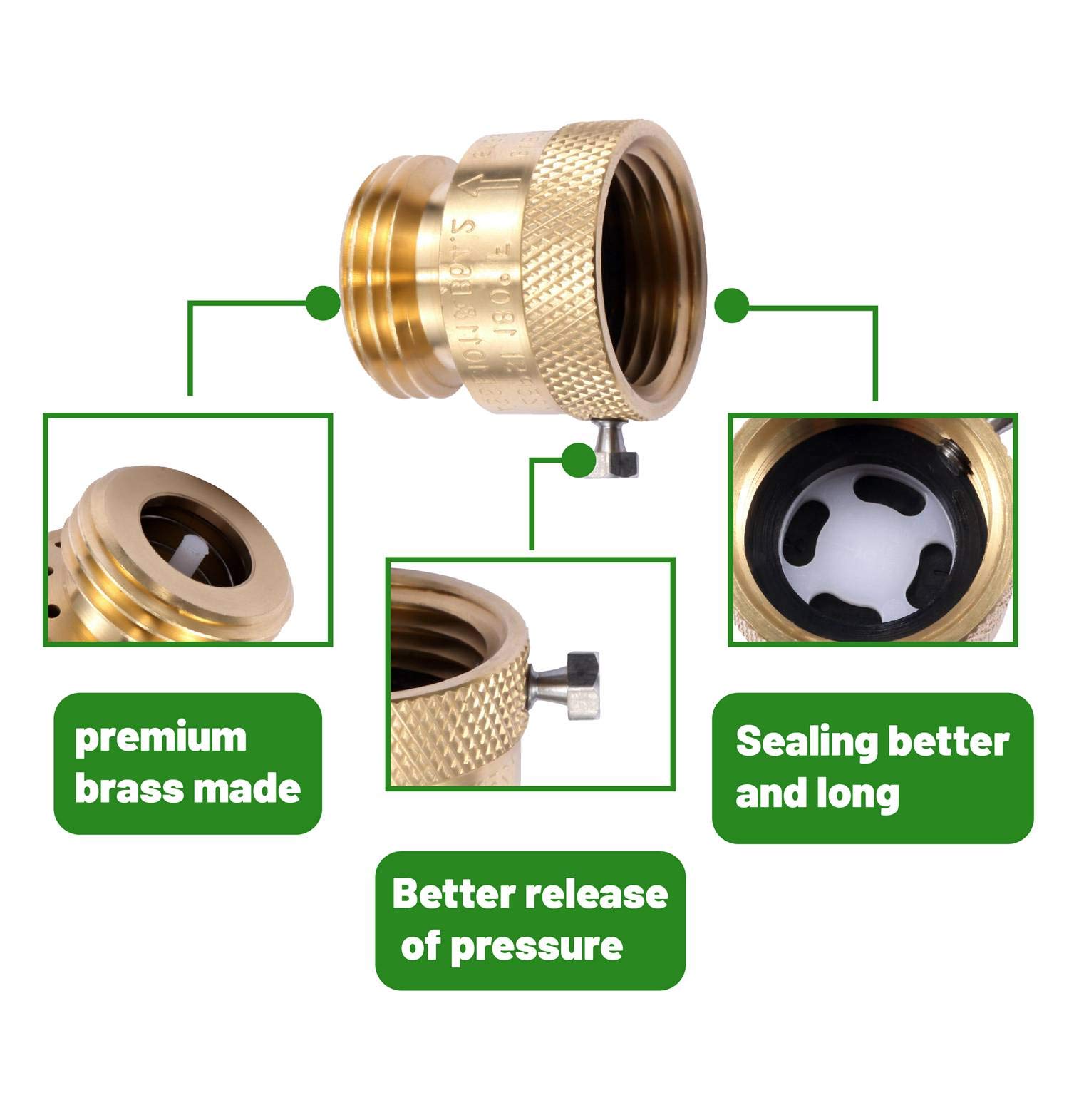 Snapklik.com : Litorange 6 Pack Brass 3/4 Inch GHT Hose Bibb Connector ...