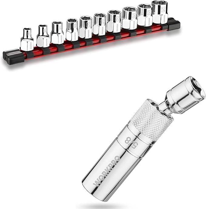 Amazon.com: WORKPRO 5/8" Magnetic Spark Plug Socket & 3/8" Drive Socket ...