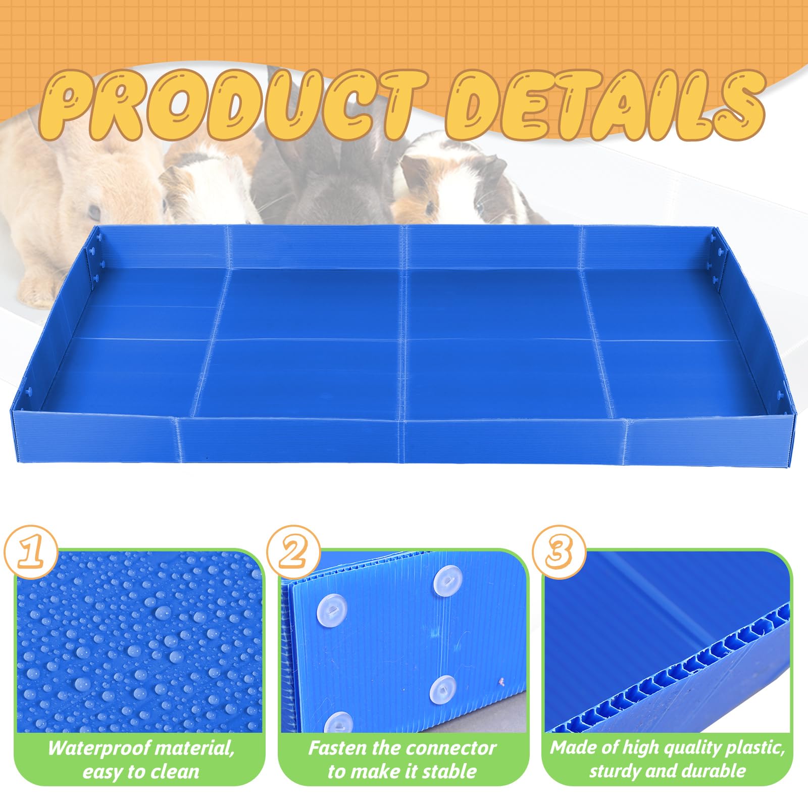 Snapklik.com : Wenqik 2 Pcs Guinea Pig Cage Liner Corrugated Plastic ...