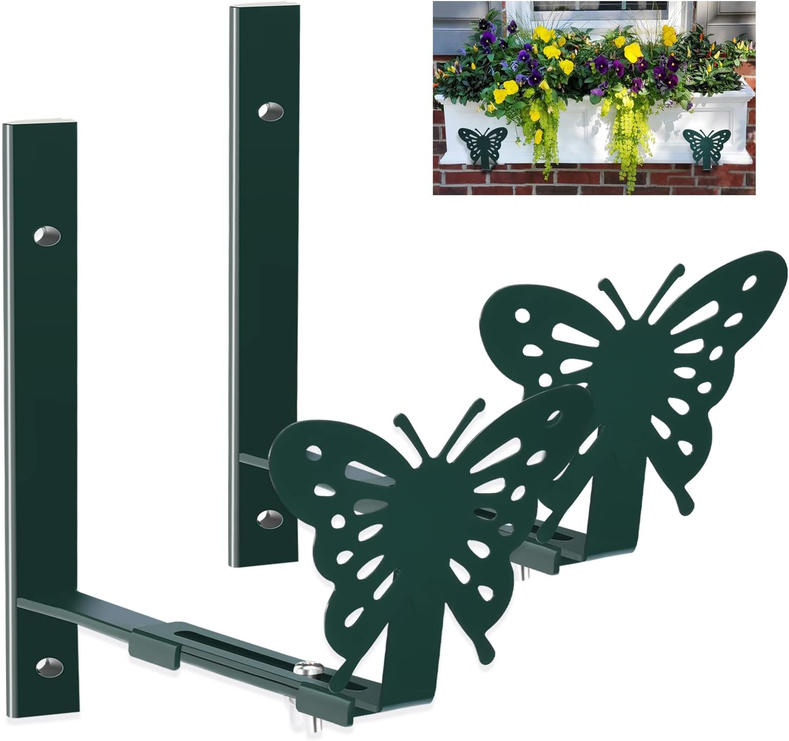 Amazon.com : TINGYU 4-Pack Adjustable Planter Box Bracket,Flower Window ...