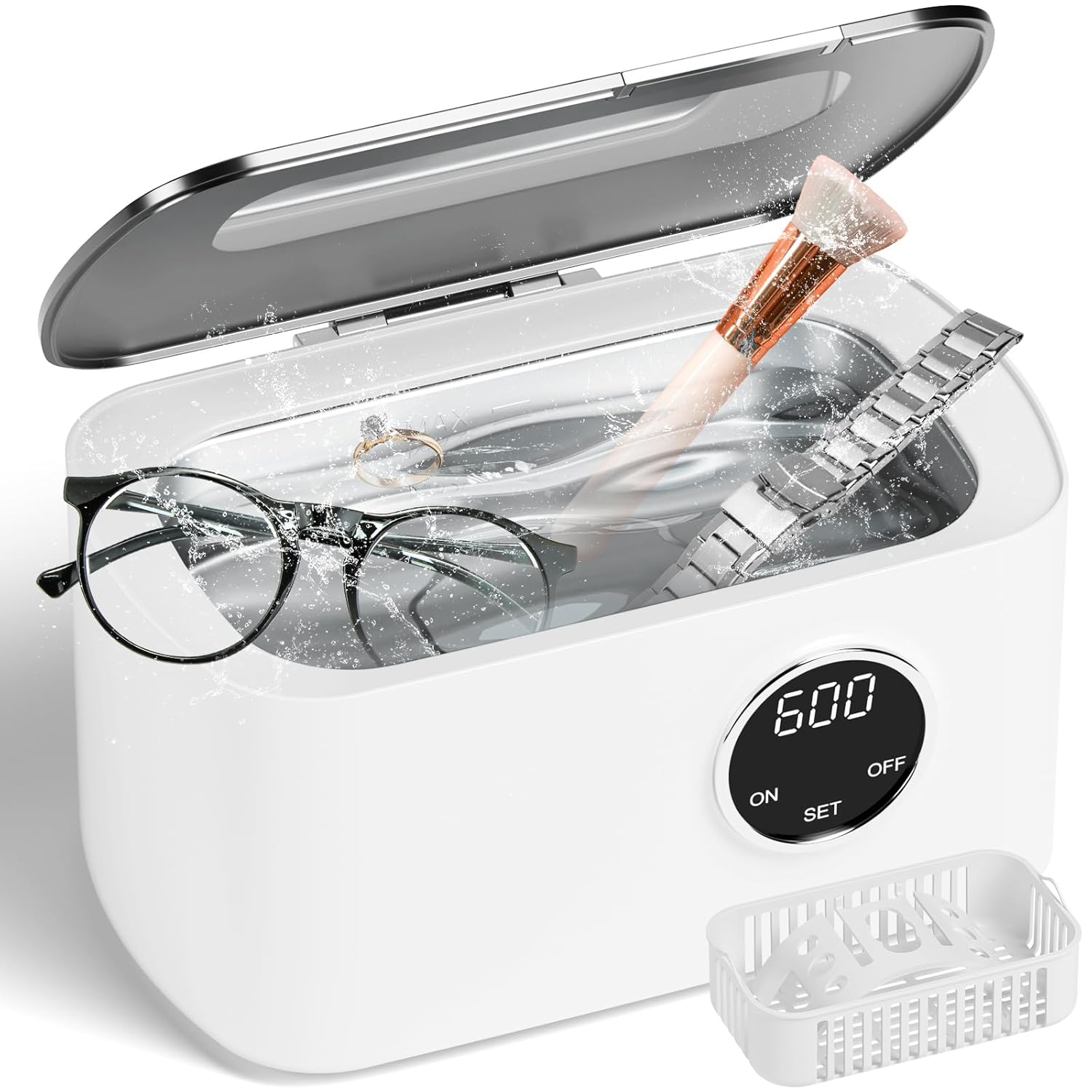 Amazon.com: Ultrasonic Jewelry Cleaner 600 ML Ultrasonic Cleaner 43 KHz ...