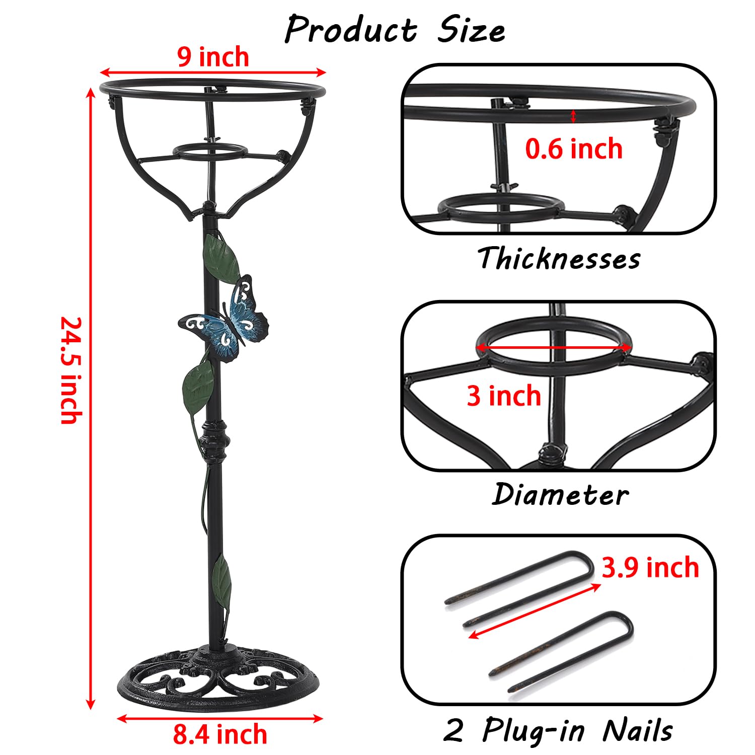 Snapklik.com : Cast Iron Gazing Globe Stand, 24.5" Gazing Ball Stand ...