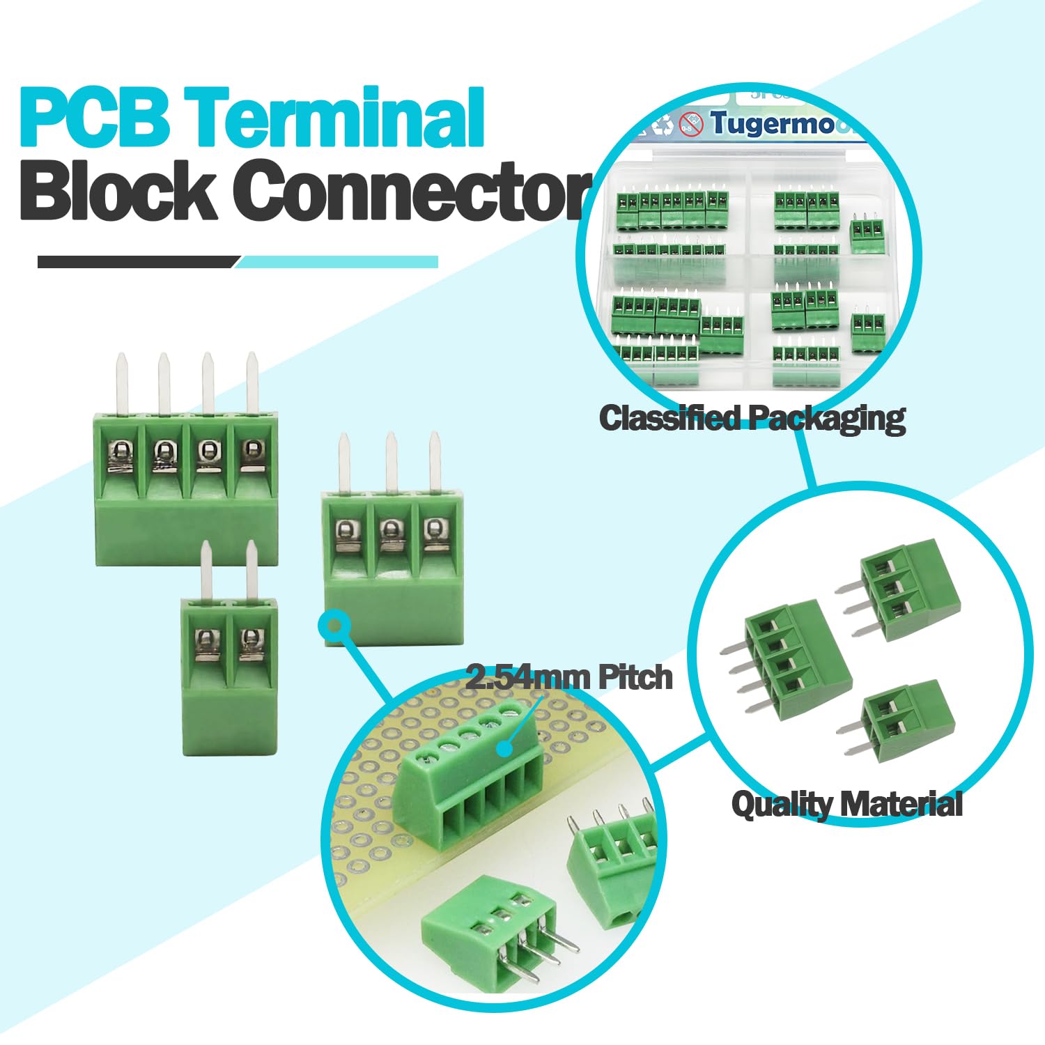 Snapklik.com : 25PCS 254mm/01inch Pitch PCB Mount Screw Terminal Block ...