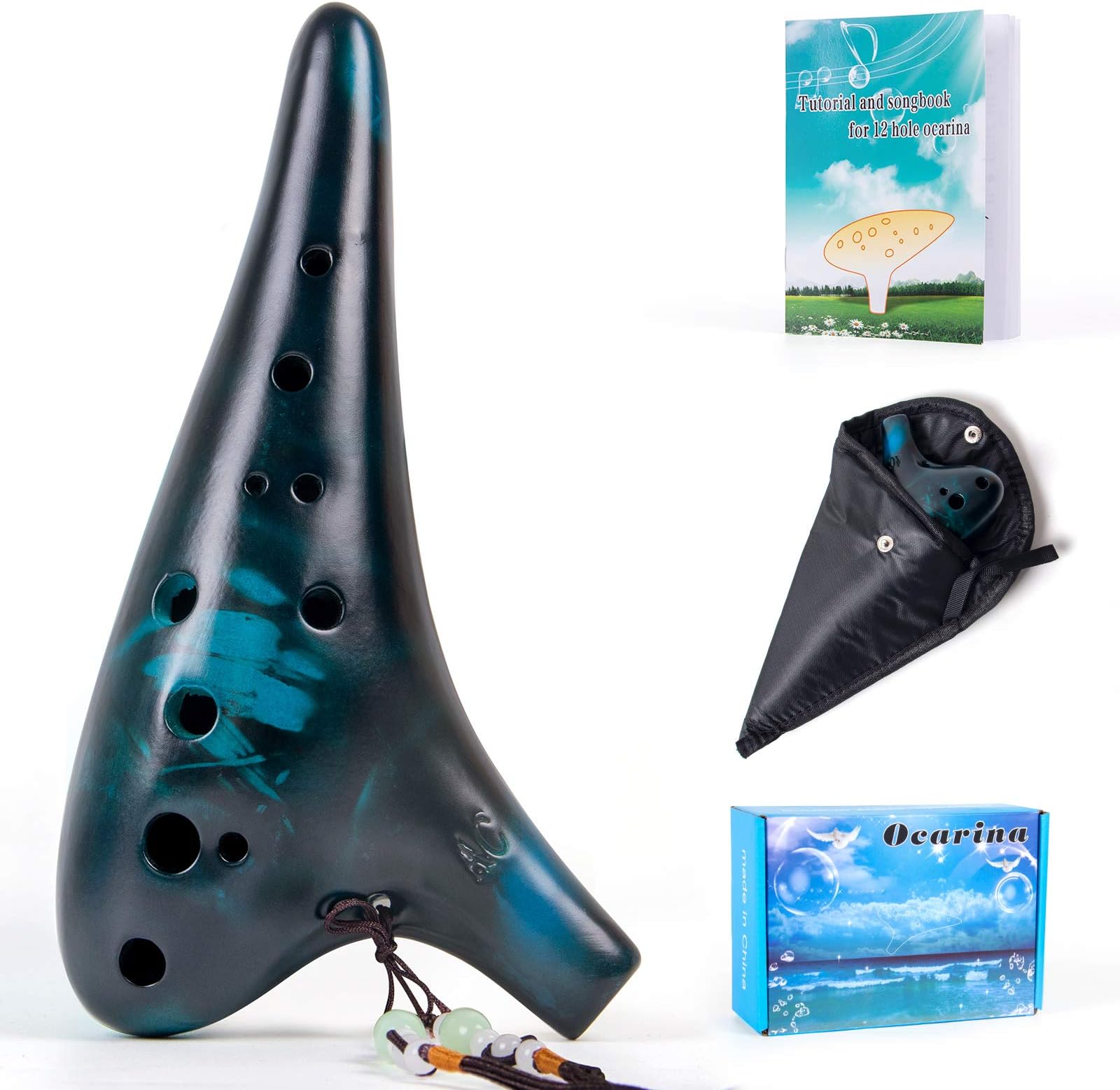 Amazon.com: Ocarina,12 Tones Alto C Ceramic Ocarina Musical Instrument ...