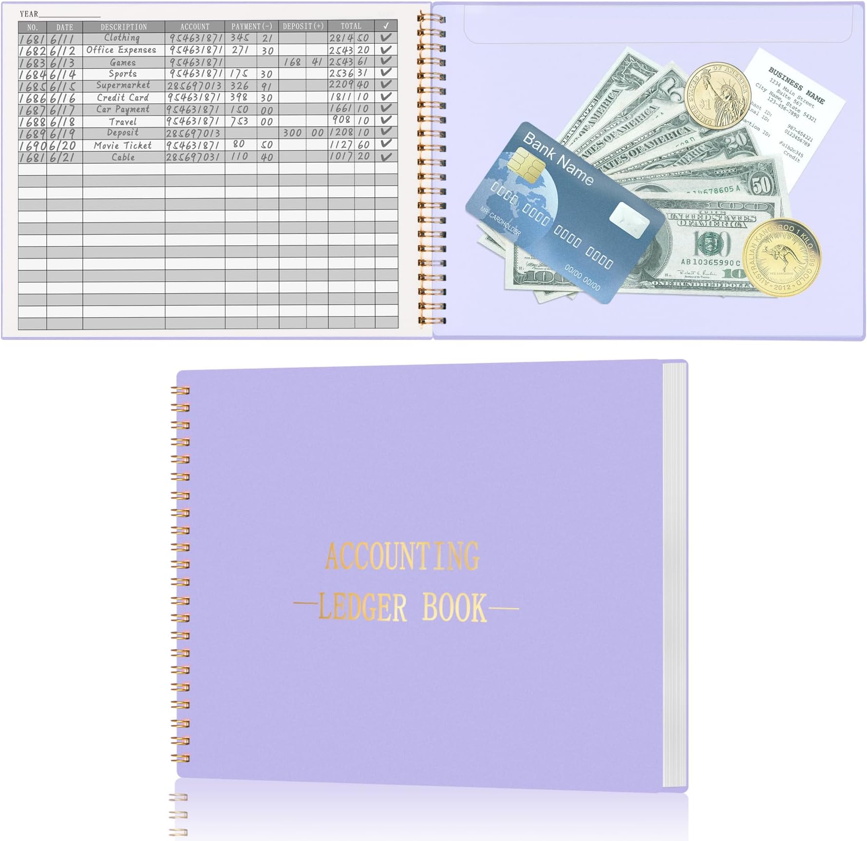 Amazon.com : HAUTOCO Accounting Ledger Book for Small Business ...