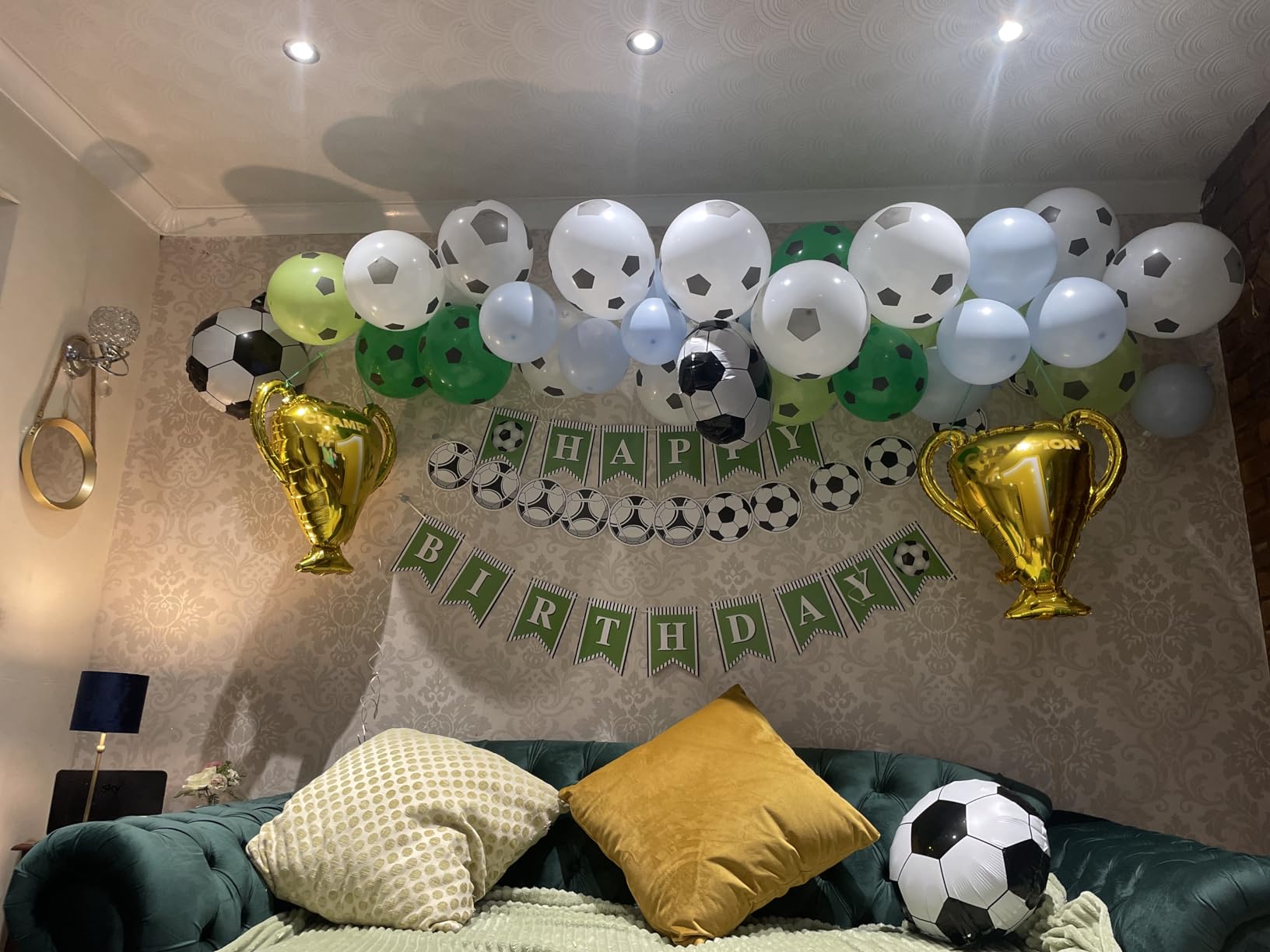 PLULON Soccer Birthday Decorations Happy Birthday Banner Football ...