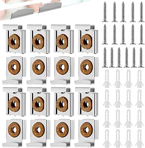 Mirror Clips for Wall Mounting Set,Metal Spring Loaded Hanger Clips ...