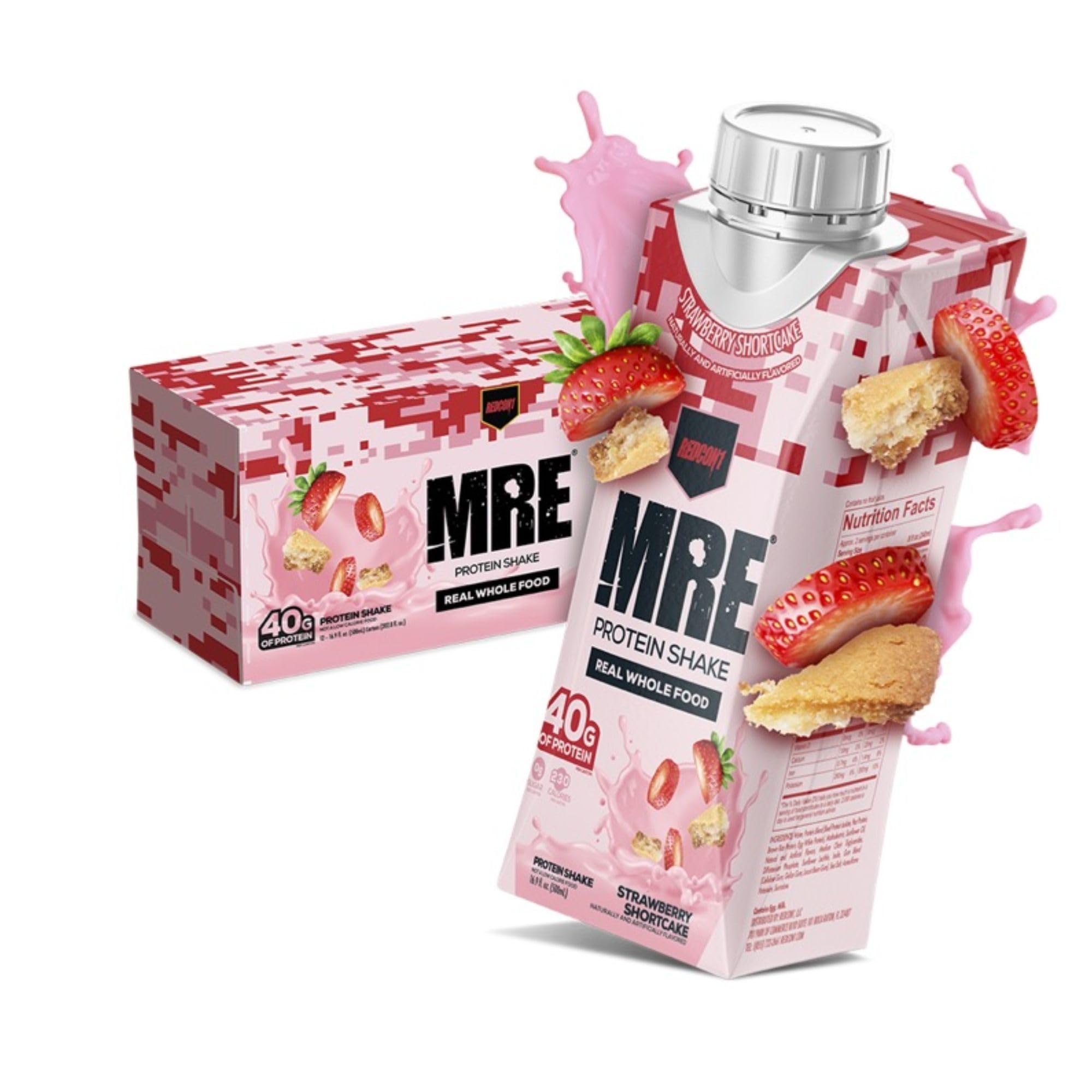 Amazon.com: REDCON1 MRE Ready to Drink Protein Shakes, Strawberry ...